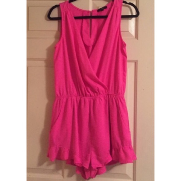 Other | Hot Pink Ruffle Romper | Poshmark